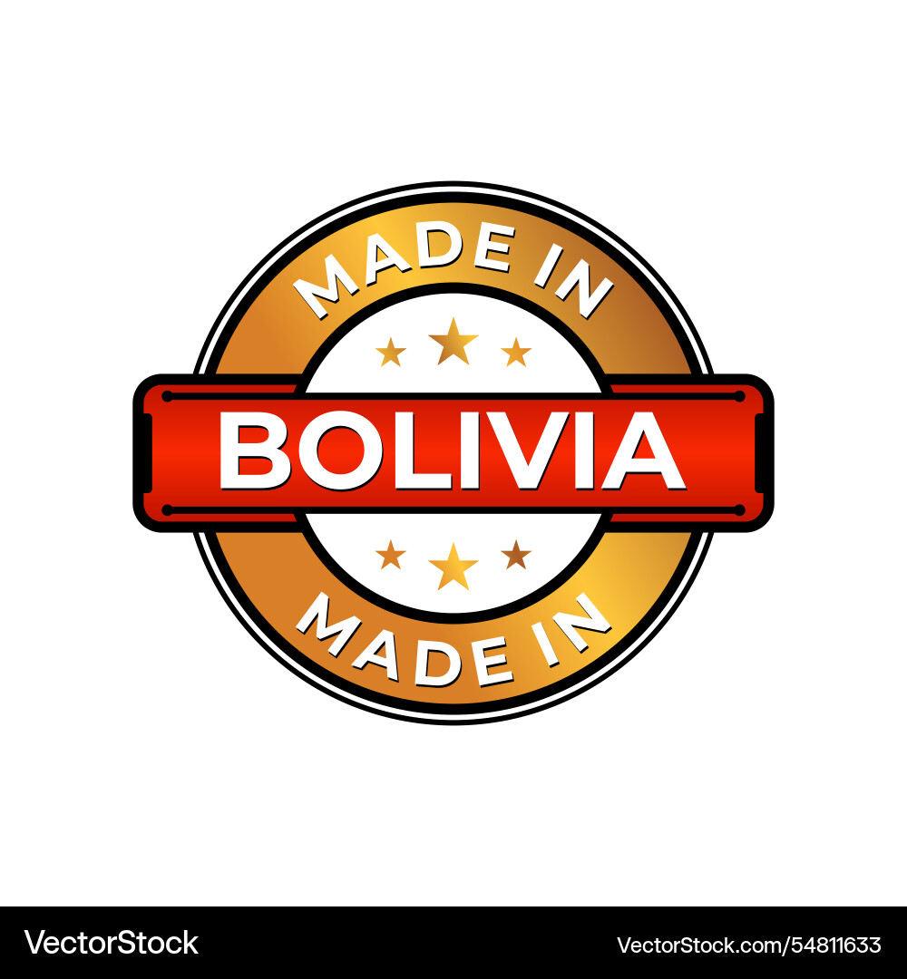 Made in bolivia label icon emblem isolated Vector Image