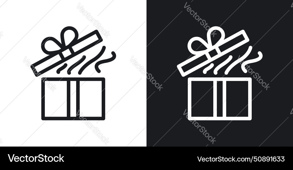 Open gift box icon set of surprise Royalty Free Vector Image