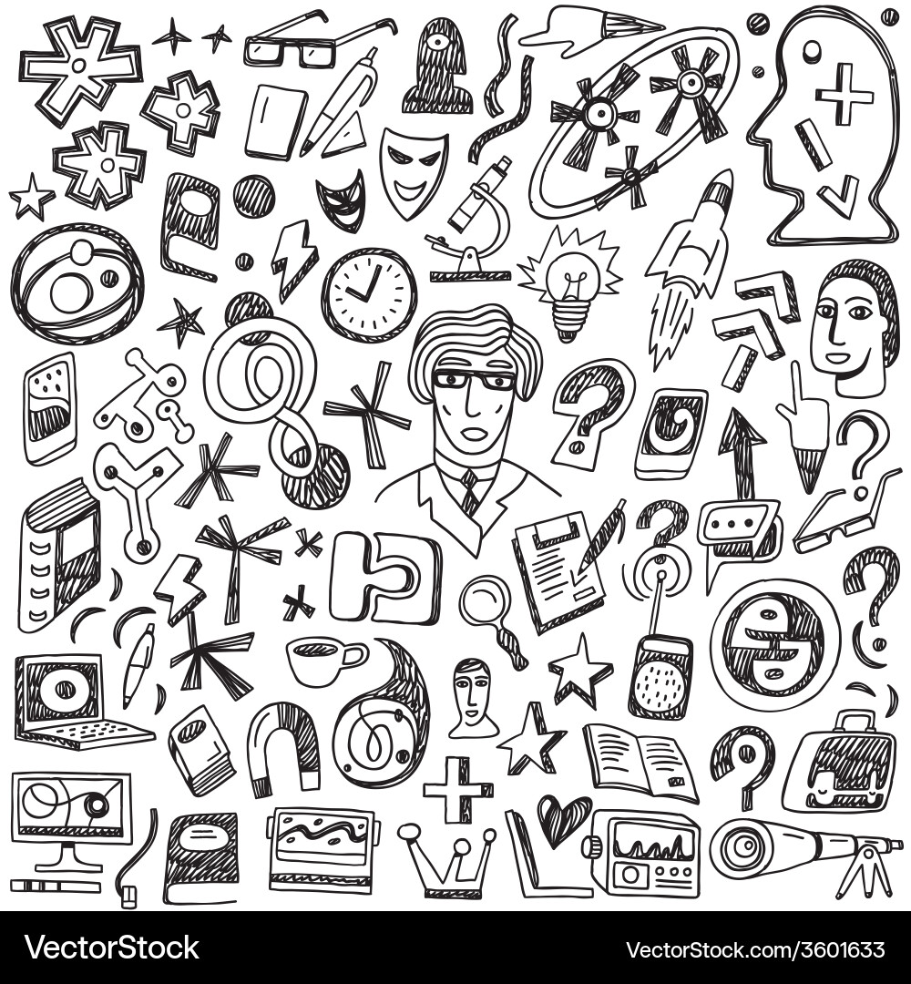 Science - doodles set Royalty Free Vector Image