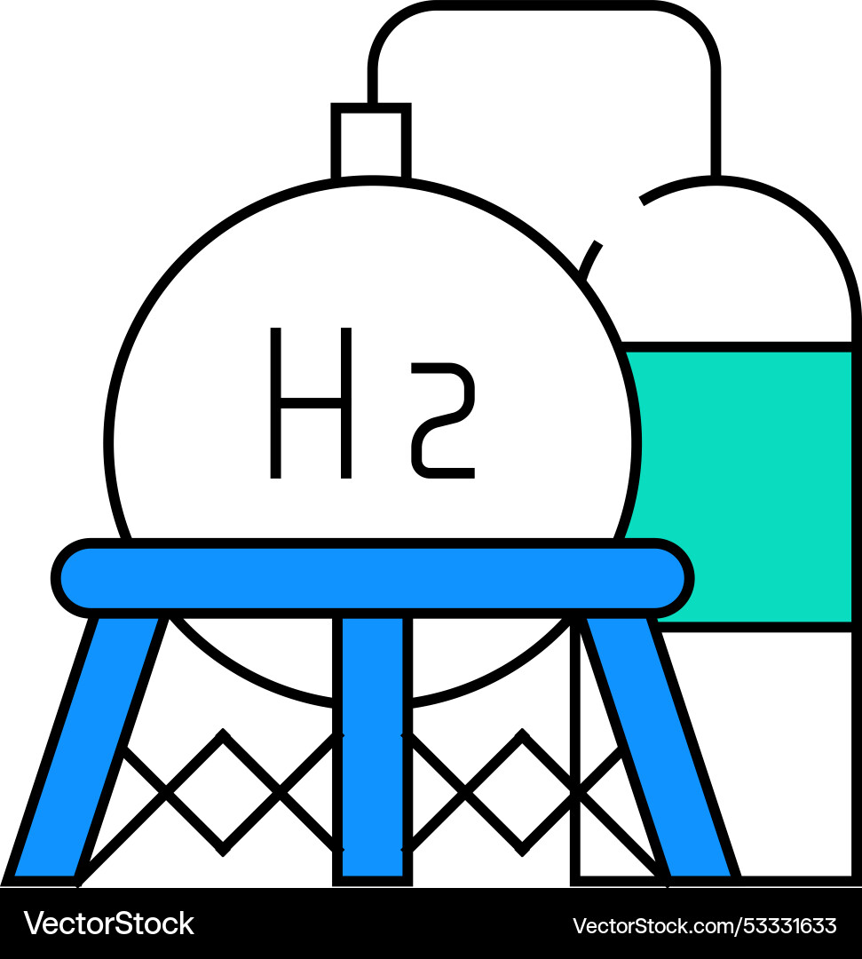 Storage hydrogen tank icon color Royalty Free Vector Image