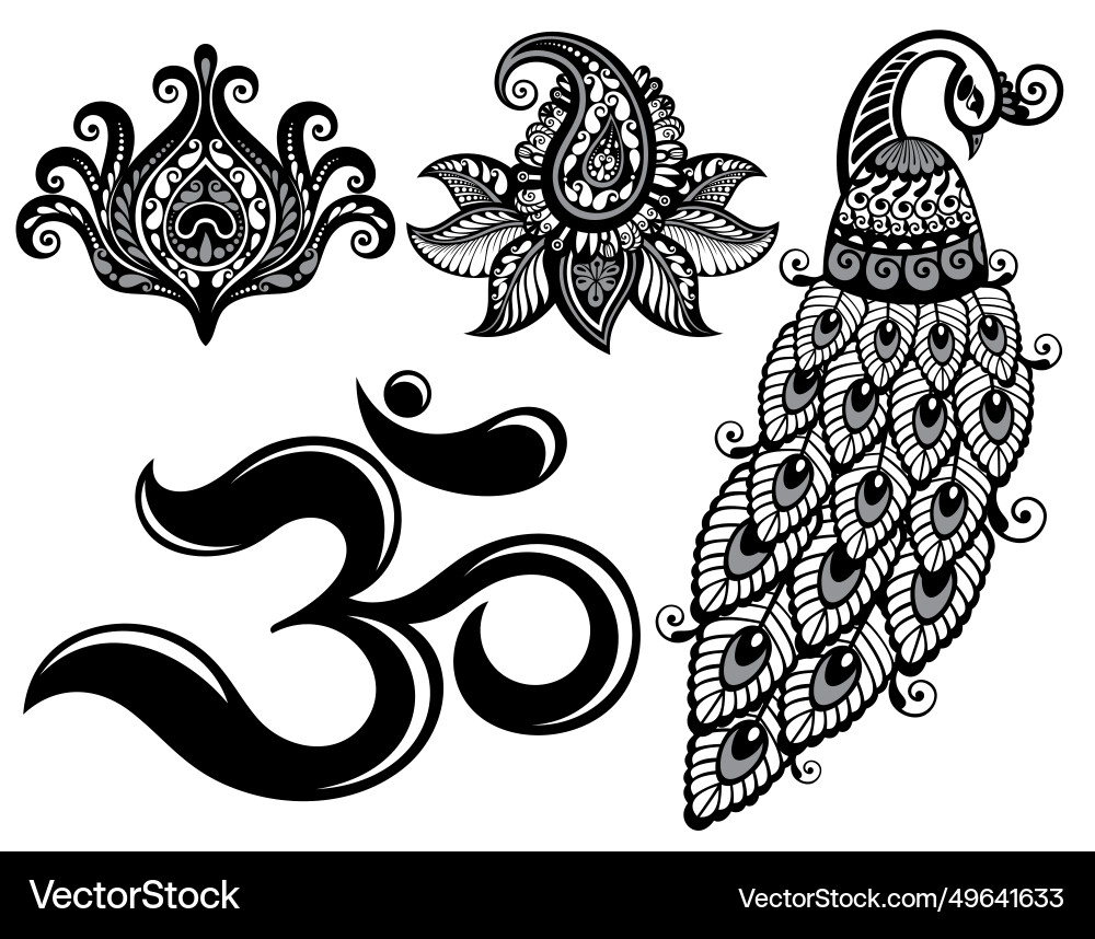 Tattoo set Royalty Free Vector Image - VectorStock