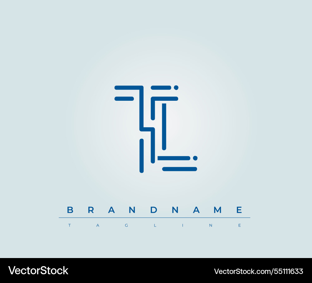 Tl technology letter logo template Royalty Free Vector Image