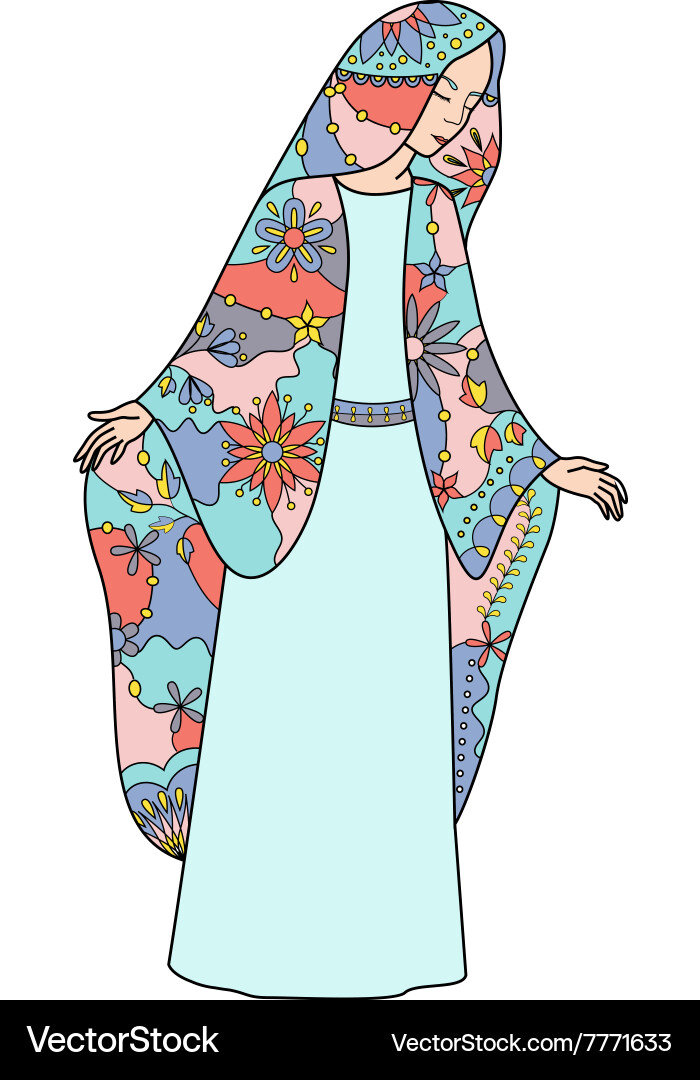 Virgin-mary-colorful Royalty Free Vector Image