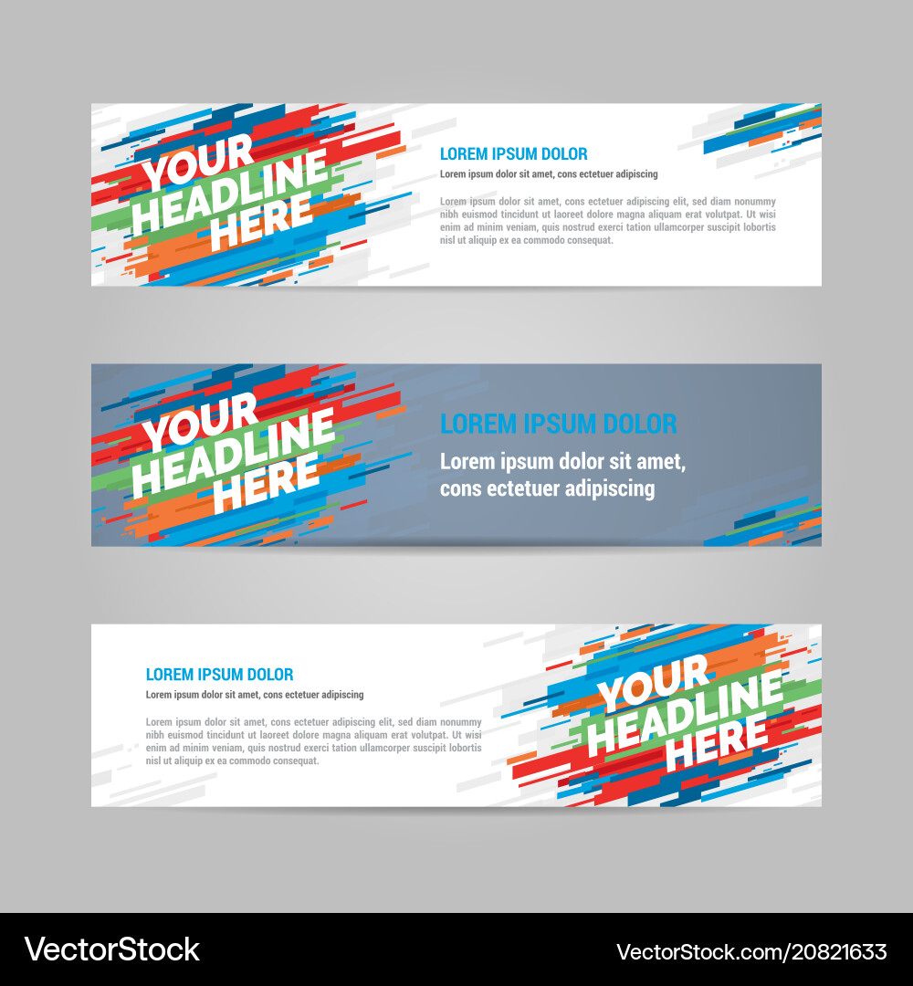 Web banner layout template design Royalty Free Vector Image