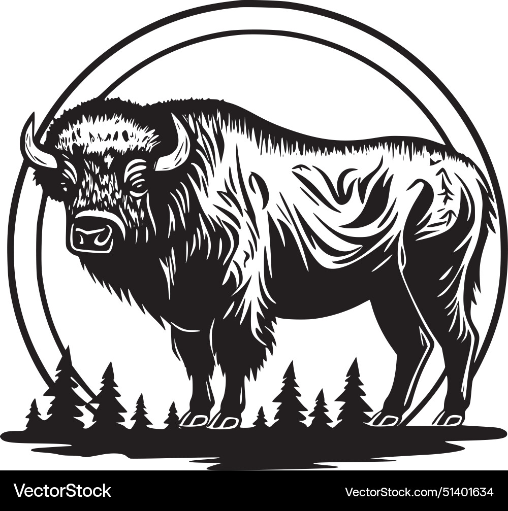 Bison - high quality logo - ideal for t-shirt Vector Image