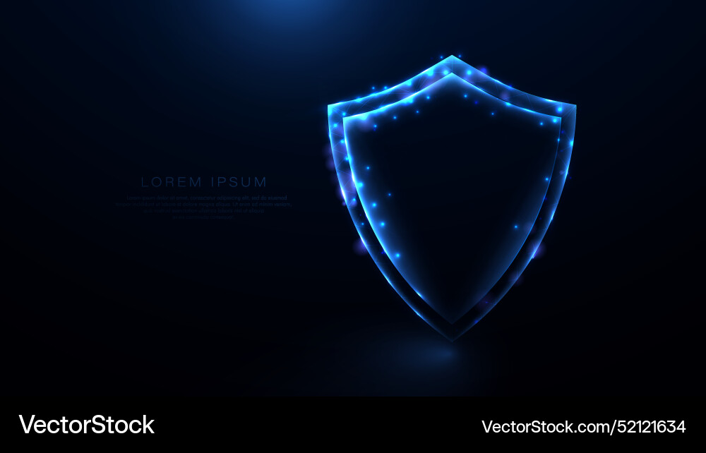 Blue Security Shield Icon Royalty Free Vector Image