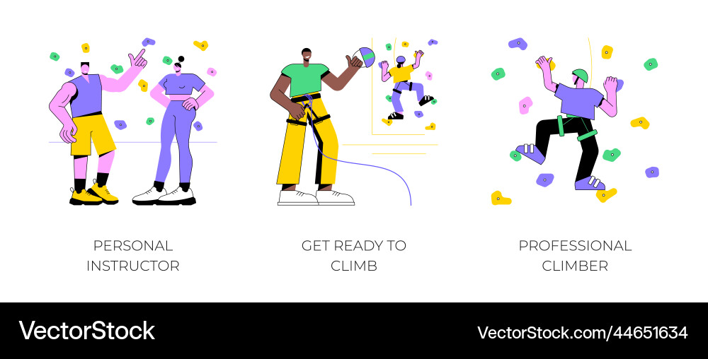 Bouldering isolated cartoon Royalty Free Vector Image