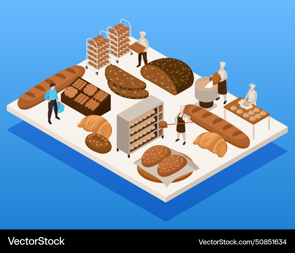 Bread production concept Royalty Free Vector Image