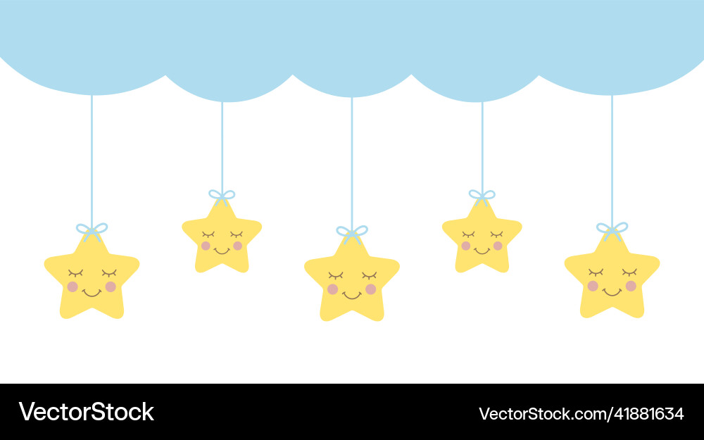 Children mobile nighttime border sleep flat Vector Image
