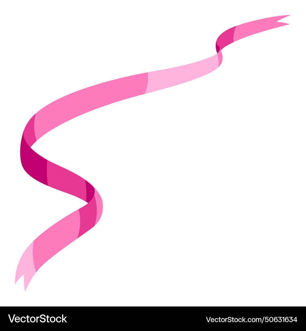 Curly pink ribbon beautiful decorative elegant Vector Image