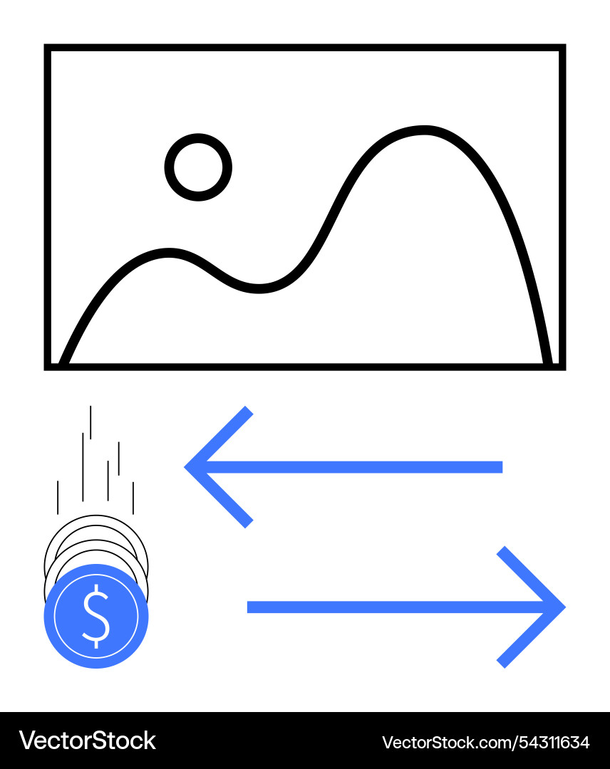 Financial transactions and image upload highlight Vector Image