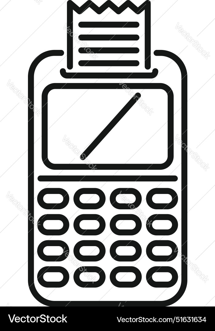 Mobile payment terminal printing a receipt icon Vector Image