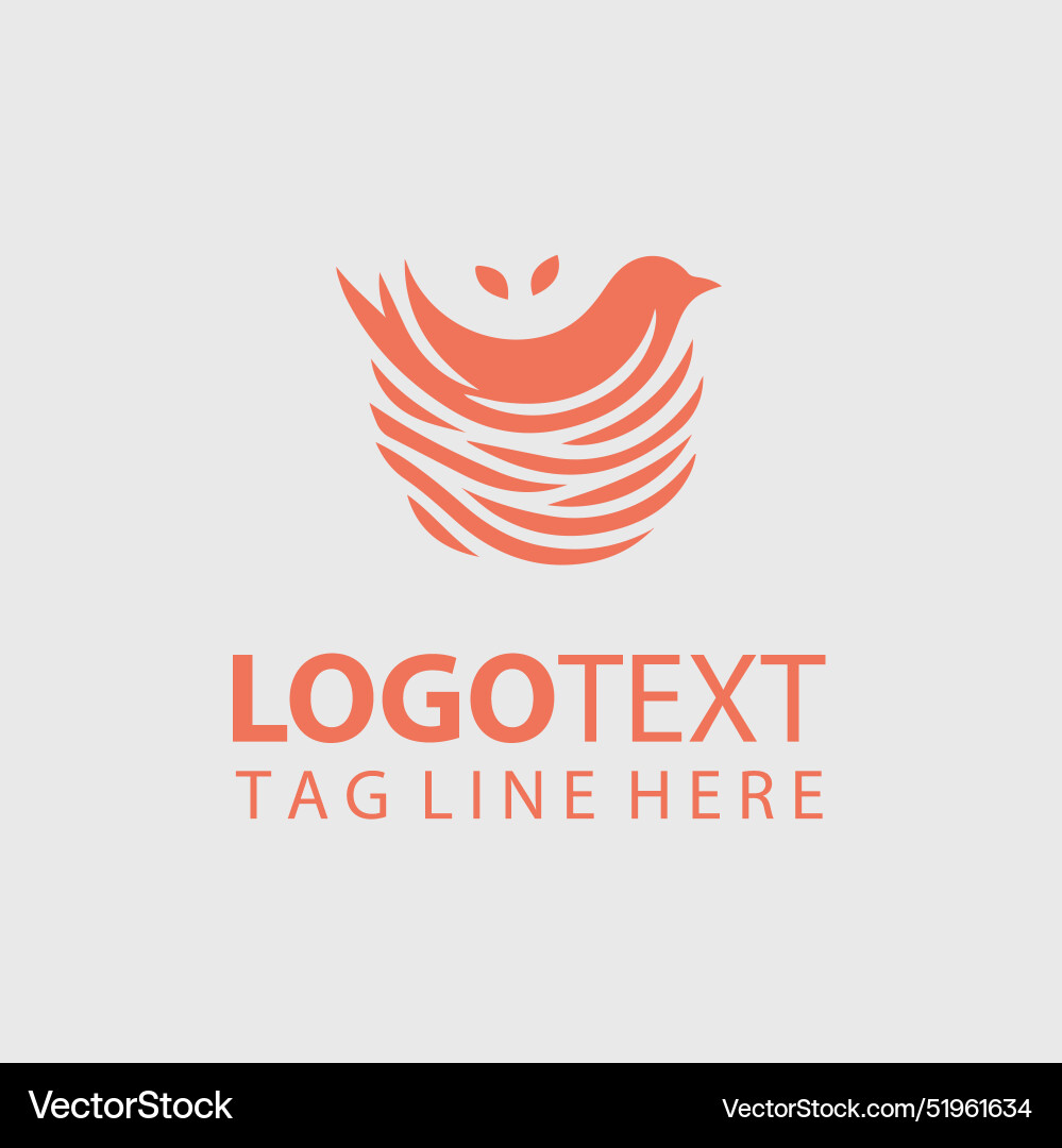 Nesting bird logo Royalty Free Vector Image - VectorStock