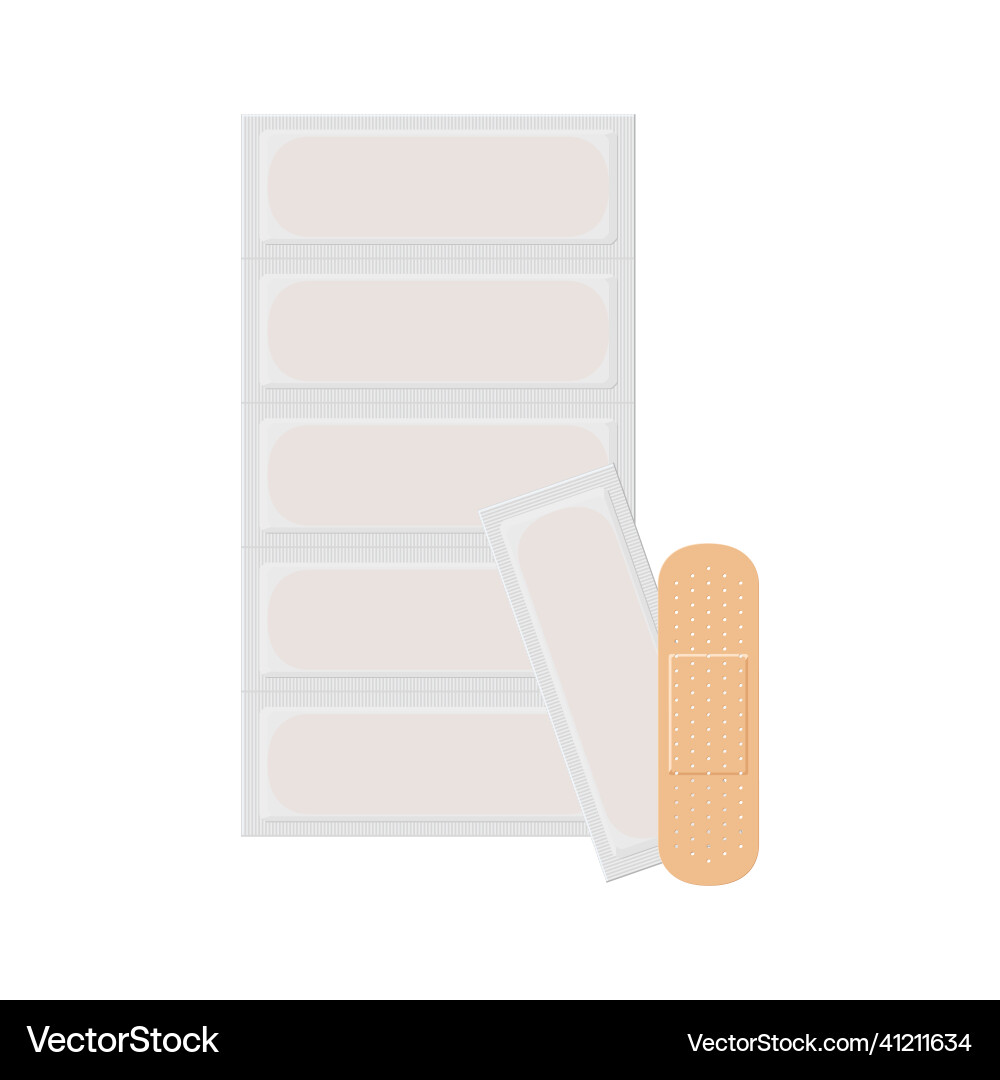 Packing of plasters Royalty Free Vector Image - VectorStock