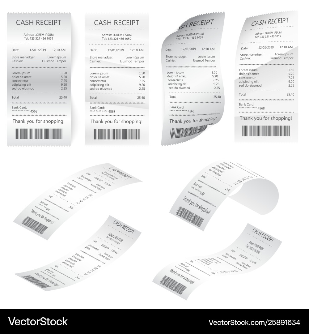 Paper financial check isolated Royalty Free Vector Image