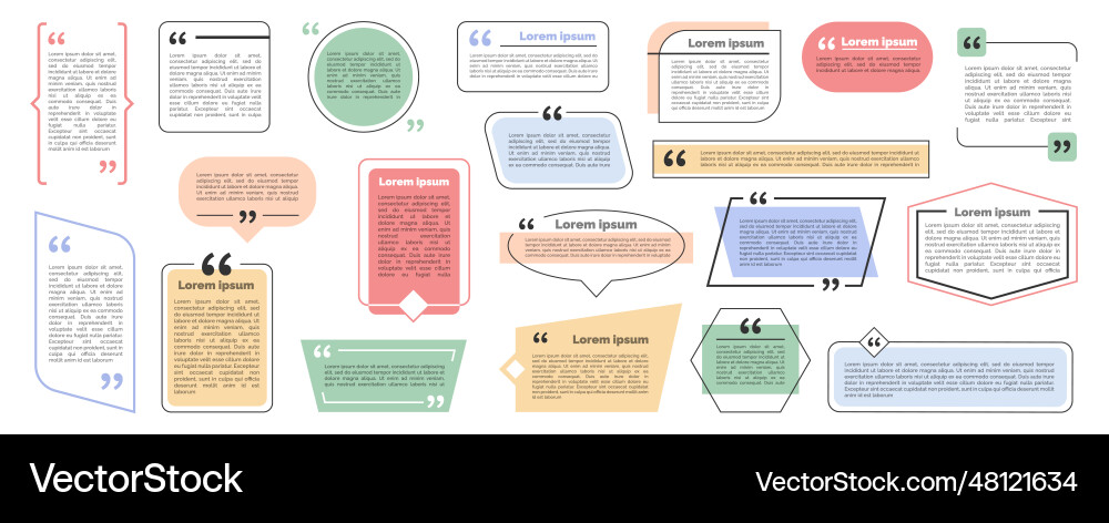 Quote box frame big set texting boxes Royalty Free Vector