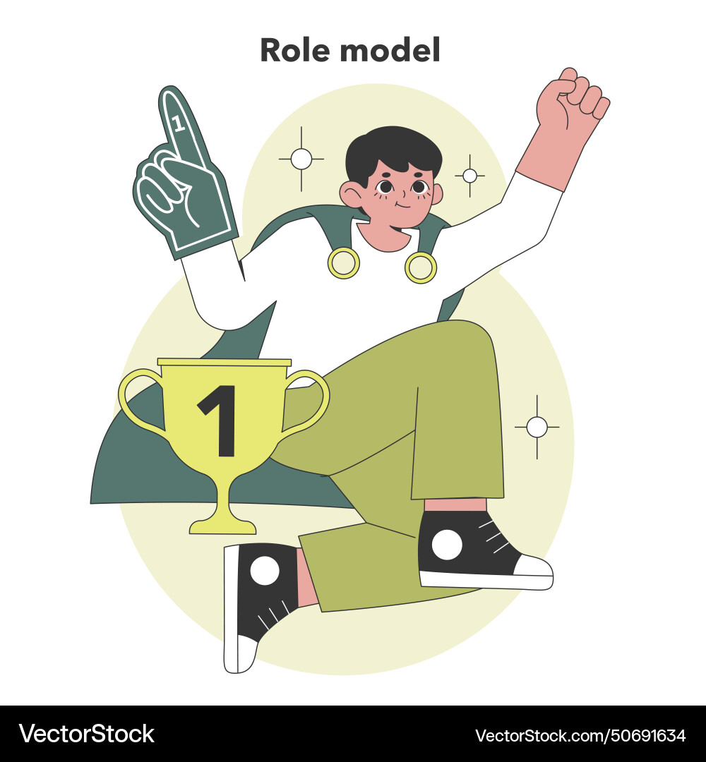 Role model personality showcased in big five flat Vector Image