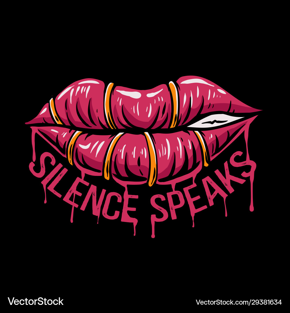 Silence speaks Royalty Free Vector Image - VectorStock