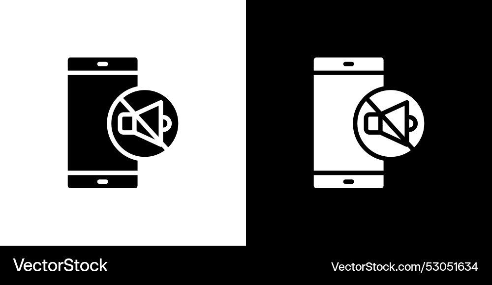 Silent phone icon flat fill set collection Vector Image