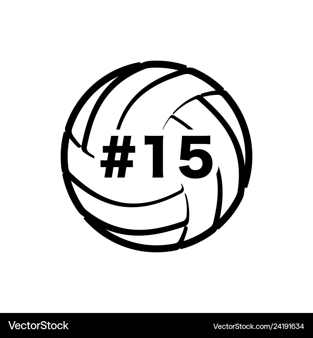 Volleyball with number Royalty Free Vector Image