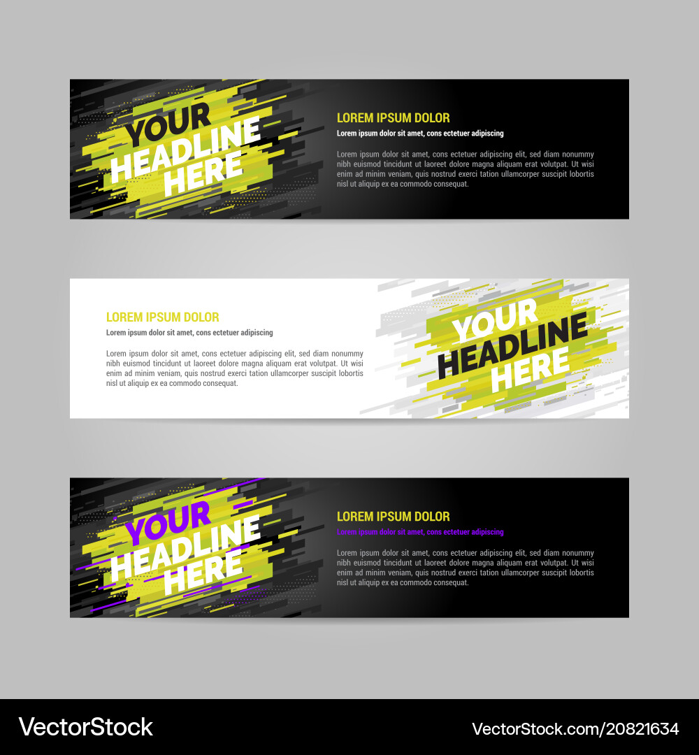 Web banner layout template design Royalty Free Vector Image