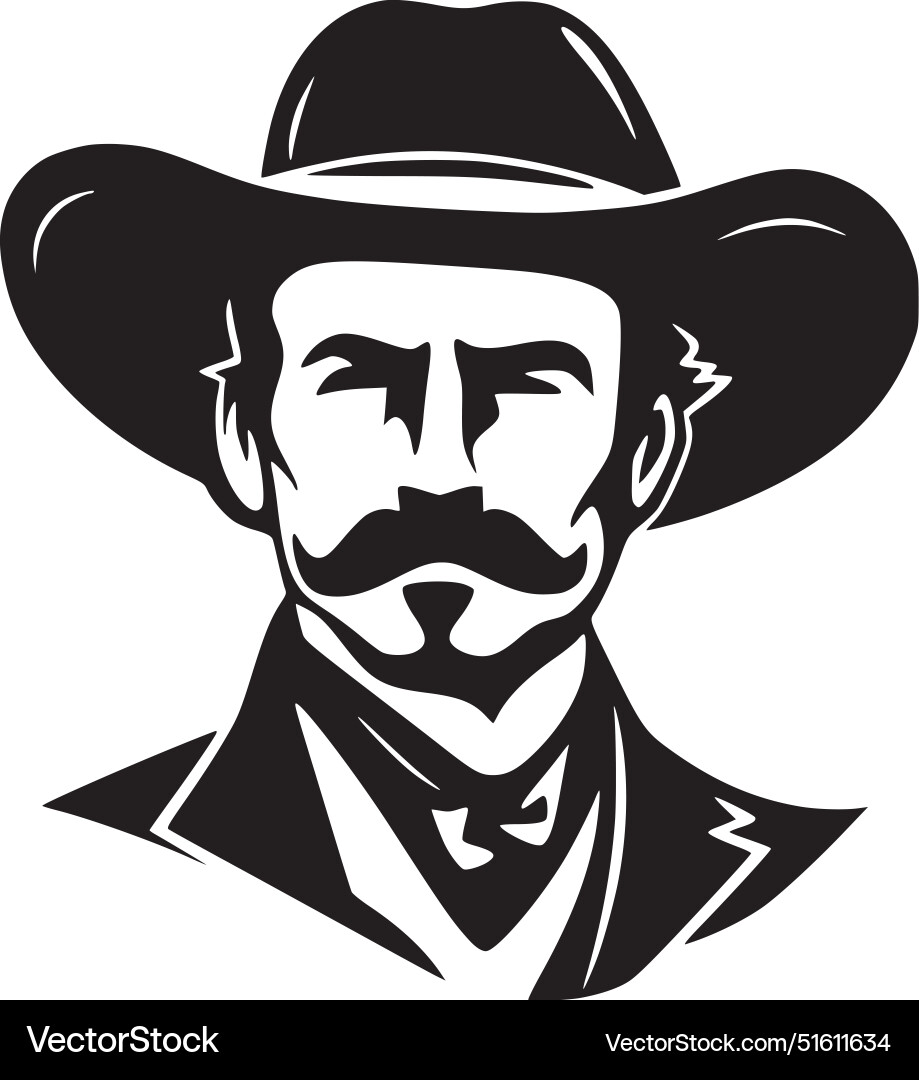 Western - minimalist and flat logo Royalty Free Vector Image