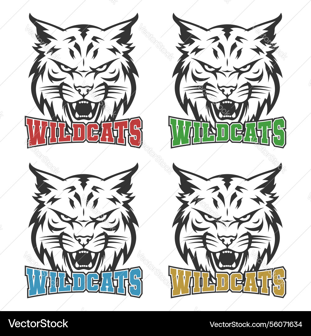 Wildcats clip art design mascot Royalty Free Vector Image