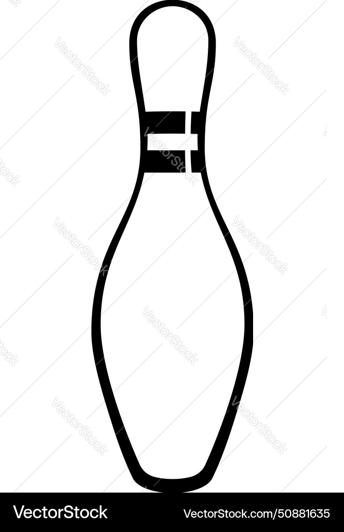 Classic Simple Cartoon Ten Pin Bowling Royalty Free Vector