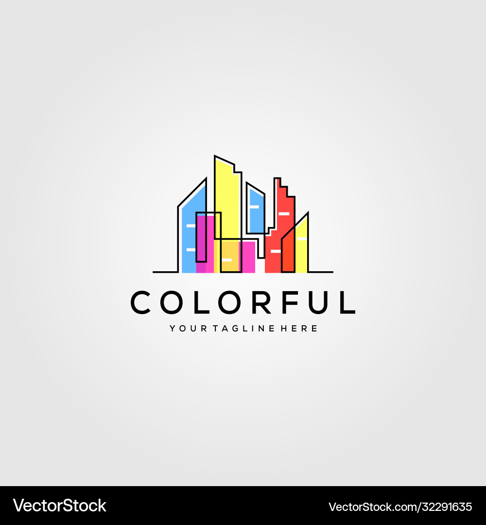 Colorful building logo design Royalty Free Vector Image