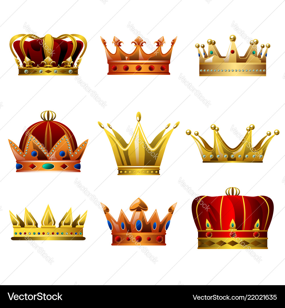 Crown designs Royalty Free Vector Image - VectorStock