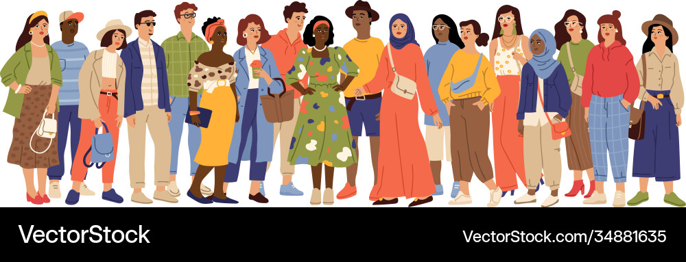 Diverse Crowd of People Royalty Free Vector Image