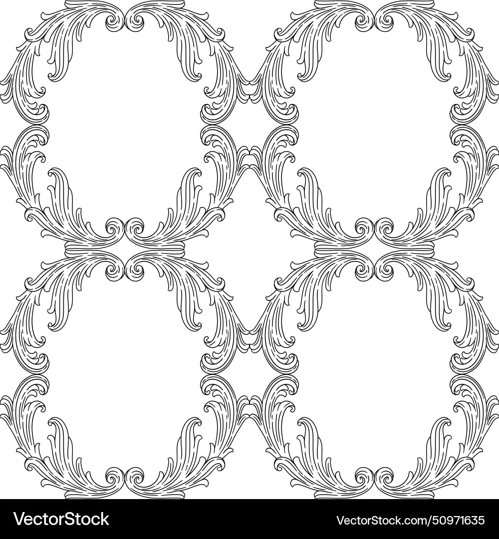 Floral pattern in baroque style decorative Vector Image