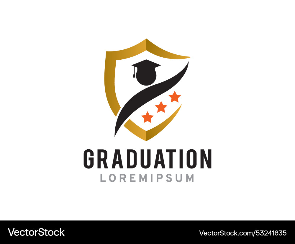 Graduation logo symbol or icon template Royalty Free Vector