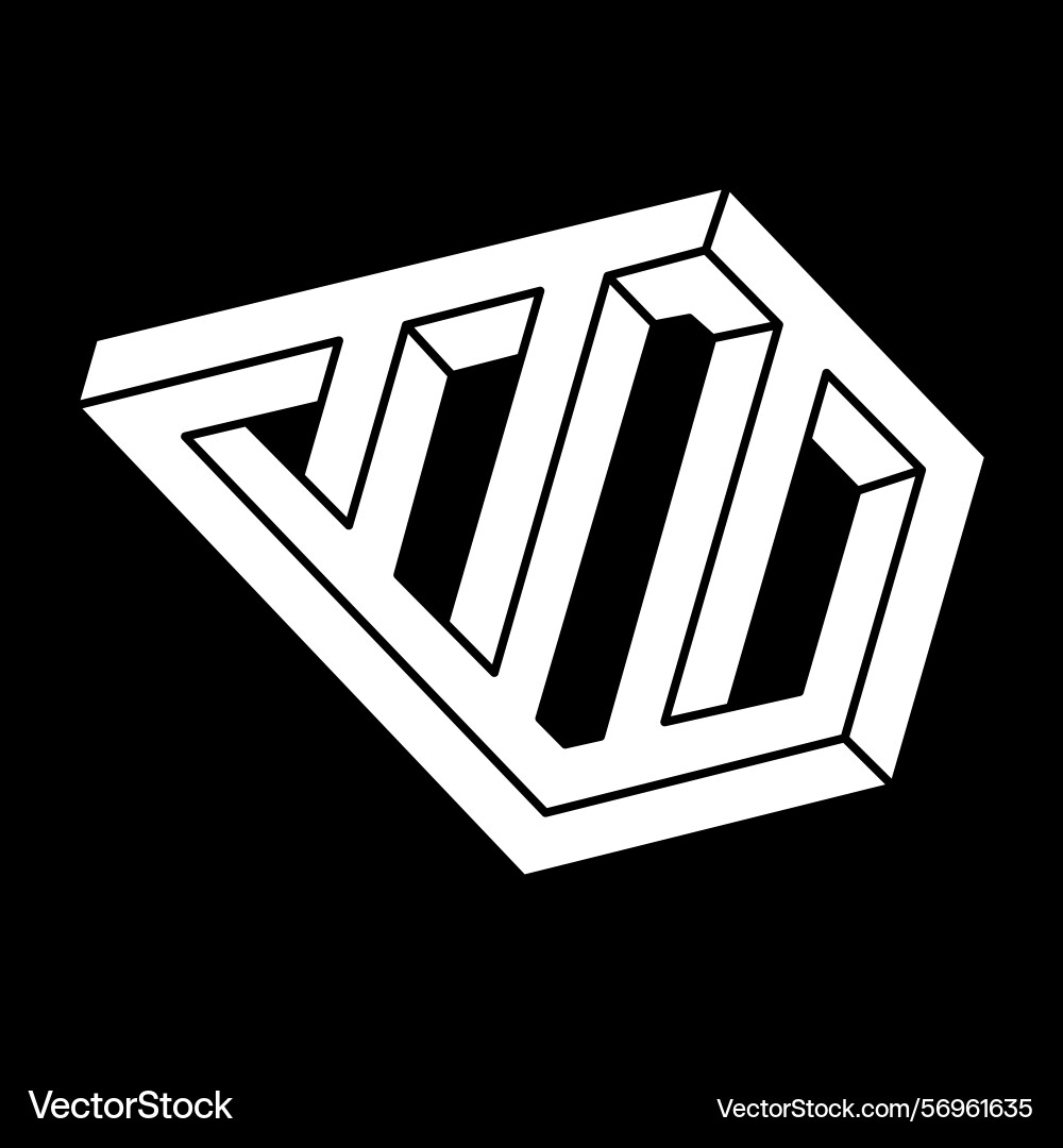 Impossible shapes geometry escher paradox line Vector Image