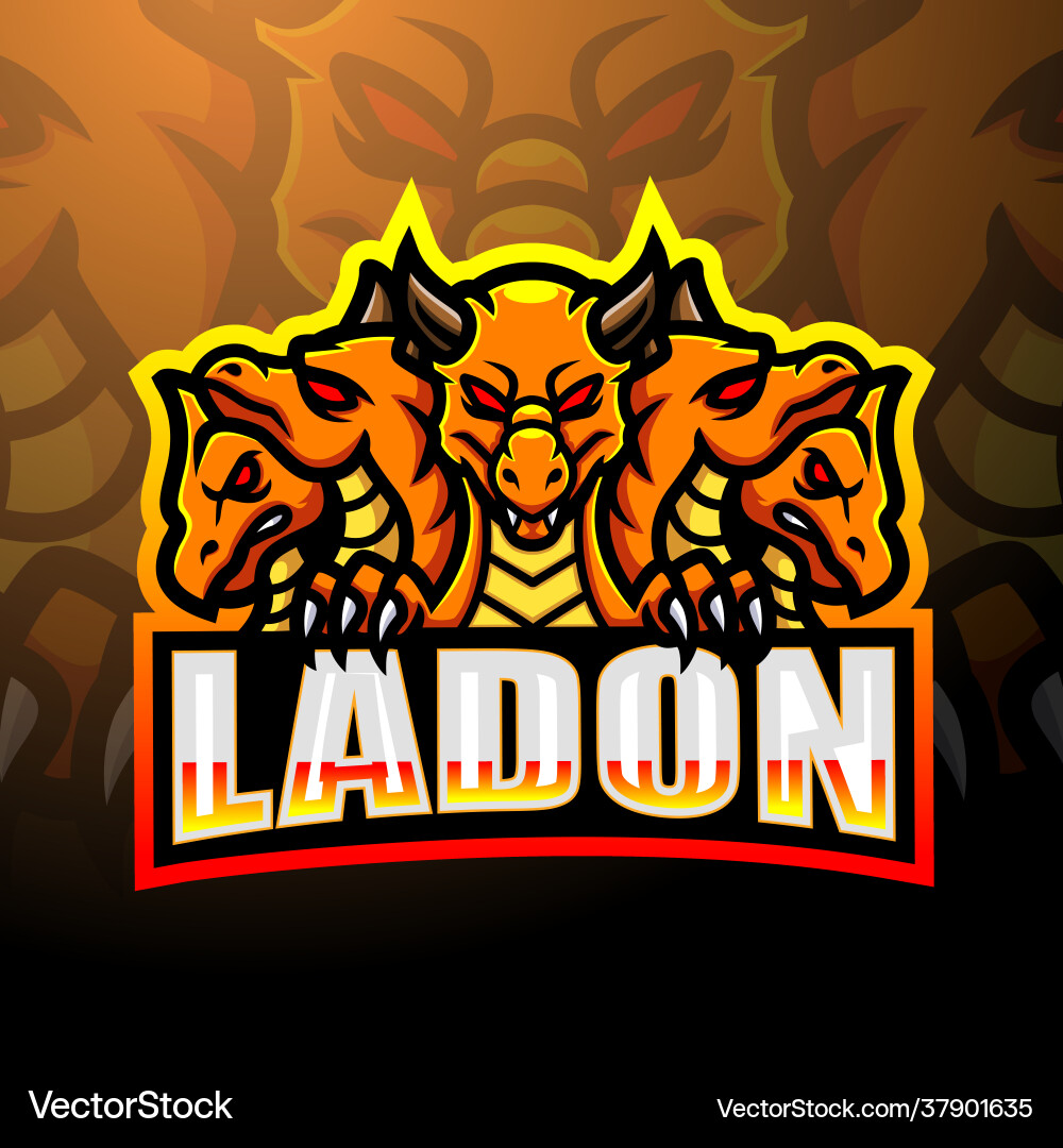 Ladon mascot esport logo design Royalty Free Vector Image