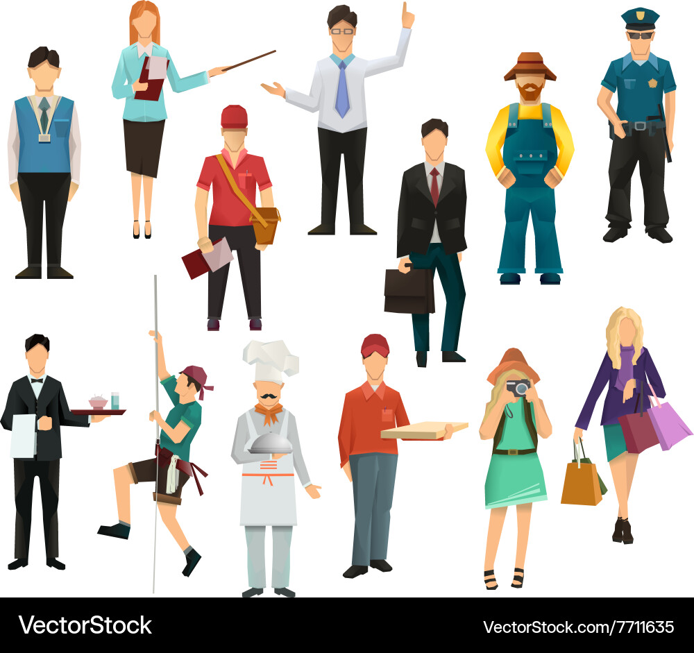 Menschen Icon Set Lizenzfreies Vektorbild - VectorStock