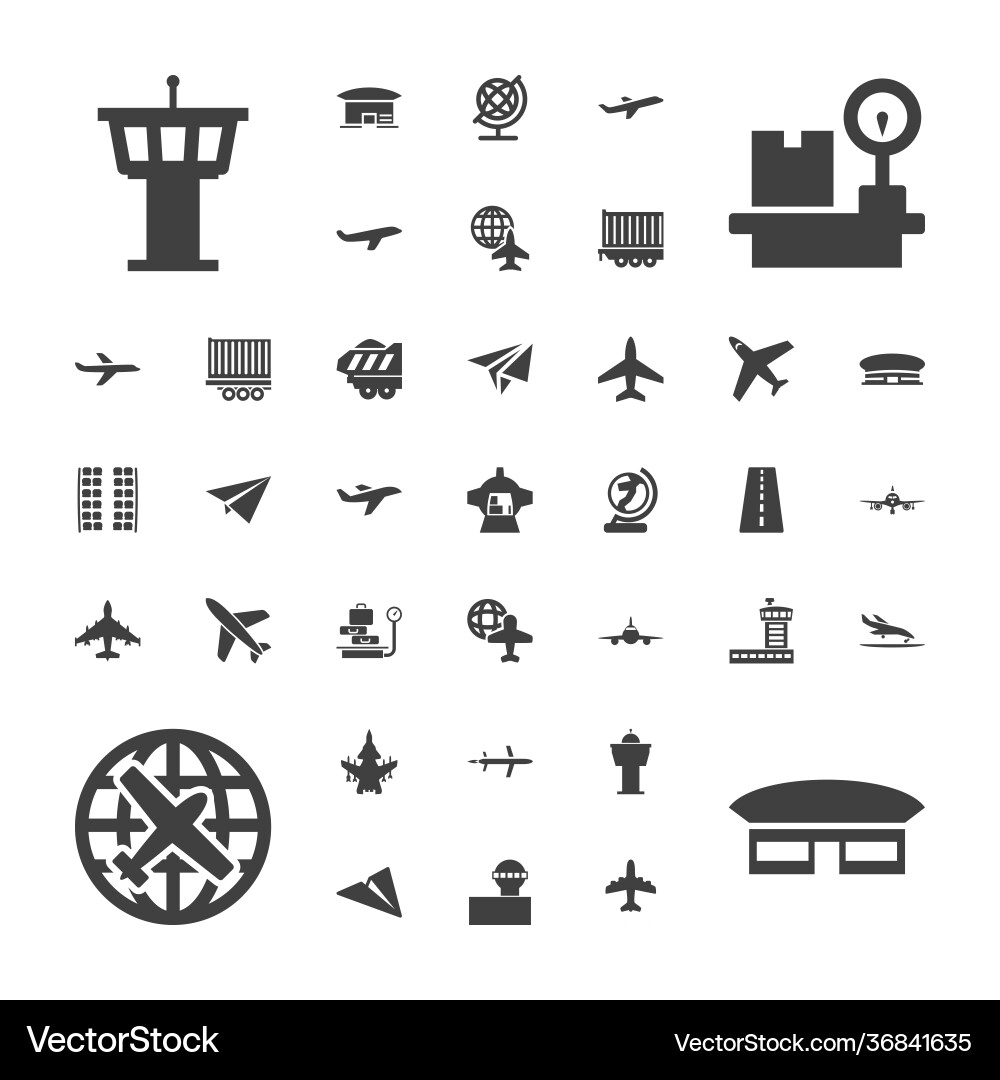 Plane Icons Lizenzfreies Vektorbild - VectorStock