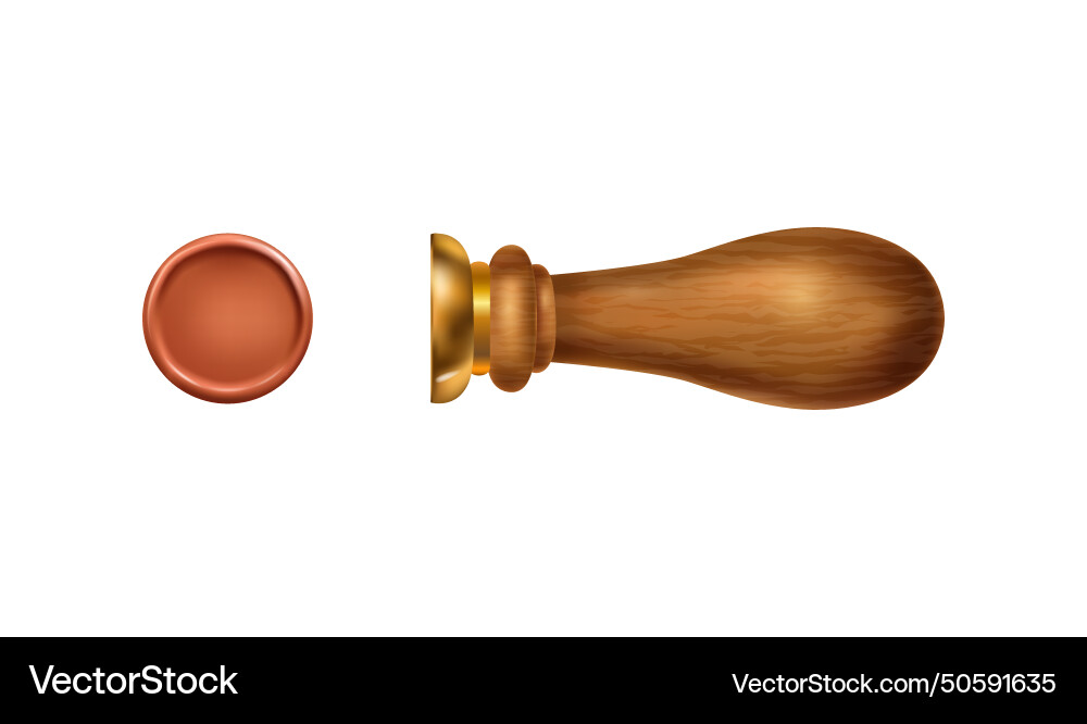 Realistic wax stamp composition Royalty Free Vector Image