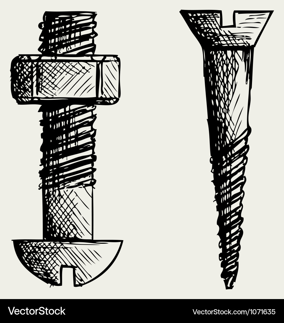 Screw Doodle Illustration Royalty Free Vector Image