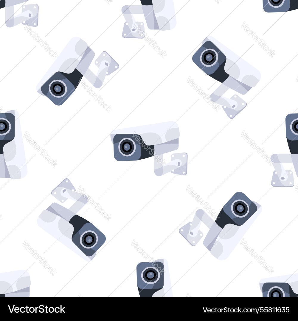 Security camera seamless pattern providing Vector Image