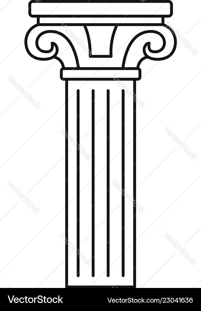 Ancient Pillar Icon - Outline Royalty Free Vector Image