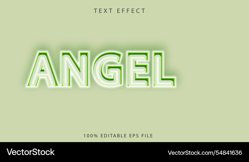 Angel text style effect Royalty Free Vector Image