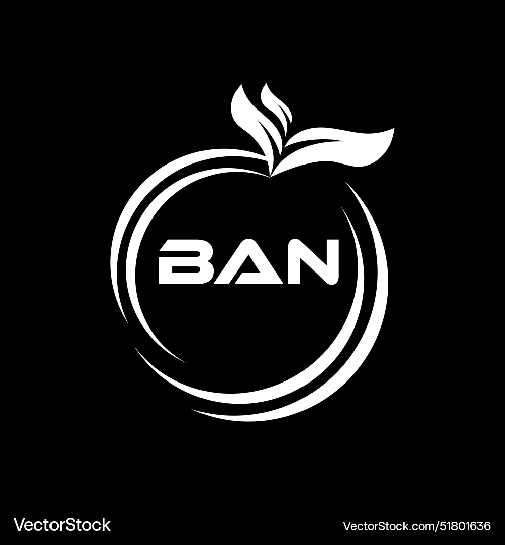 Ban letter logo design simple and modern Vector Image