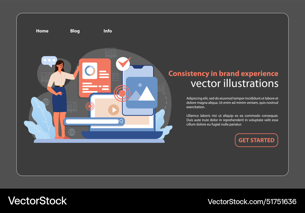 Brand consistency experience Royalty Free Vector Image
