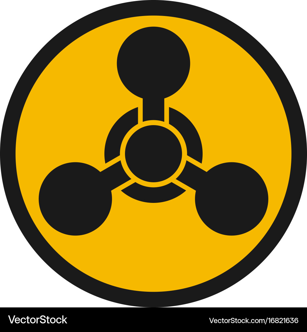 Chemical weapon warning hazard sign Royalty Free Vector