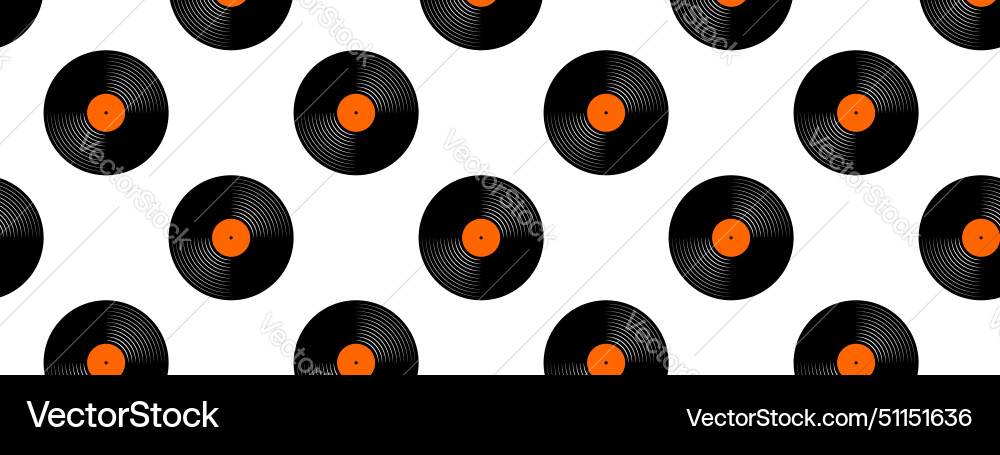 Dj vinyl discs seamless pattern reapiting Vector Image
