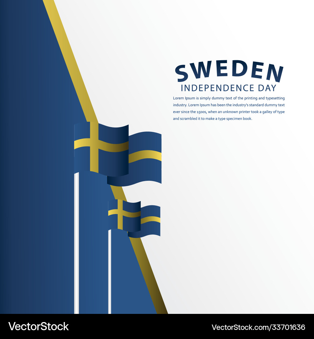 Happy swededed Unabhängigkeit Day Feier Vektorbild