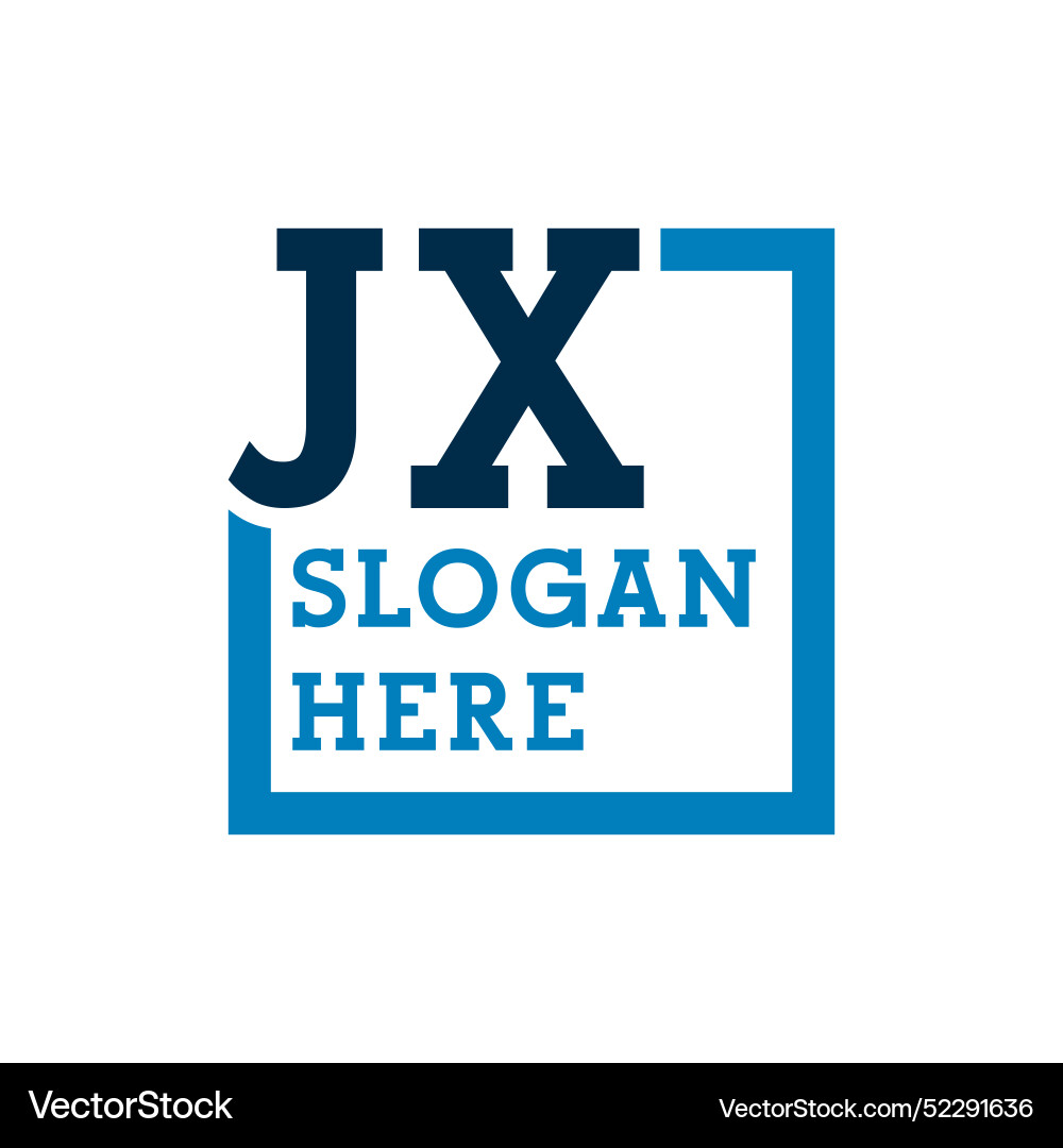 Minimal initials logo letters j and x jx initial Vector Image