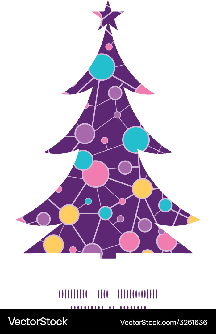 Molecular structure christmas tree silhouette Vector Image