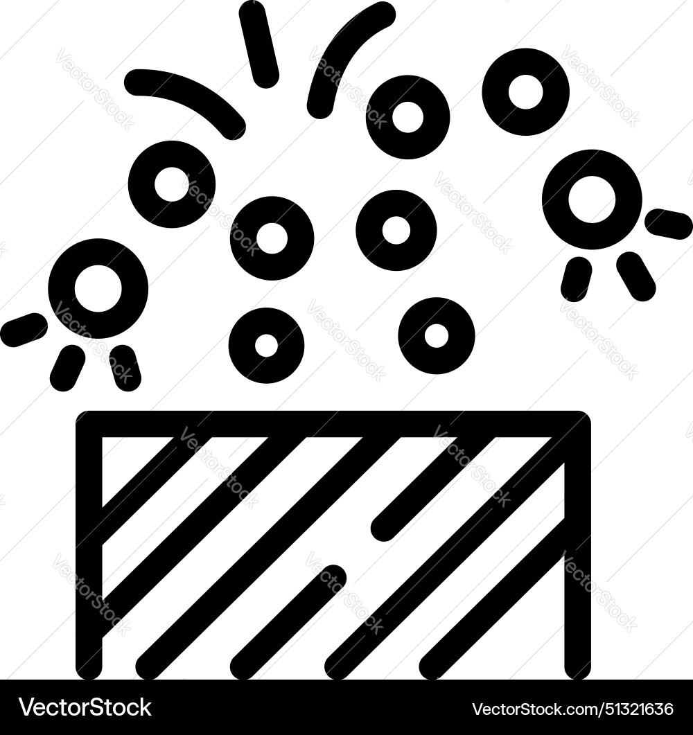 Party popper icon in bold black line art Vector Image